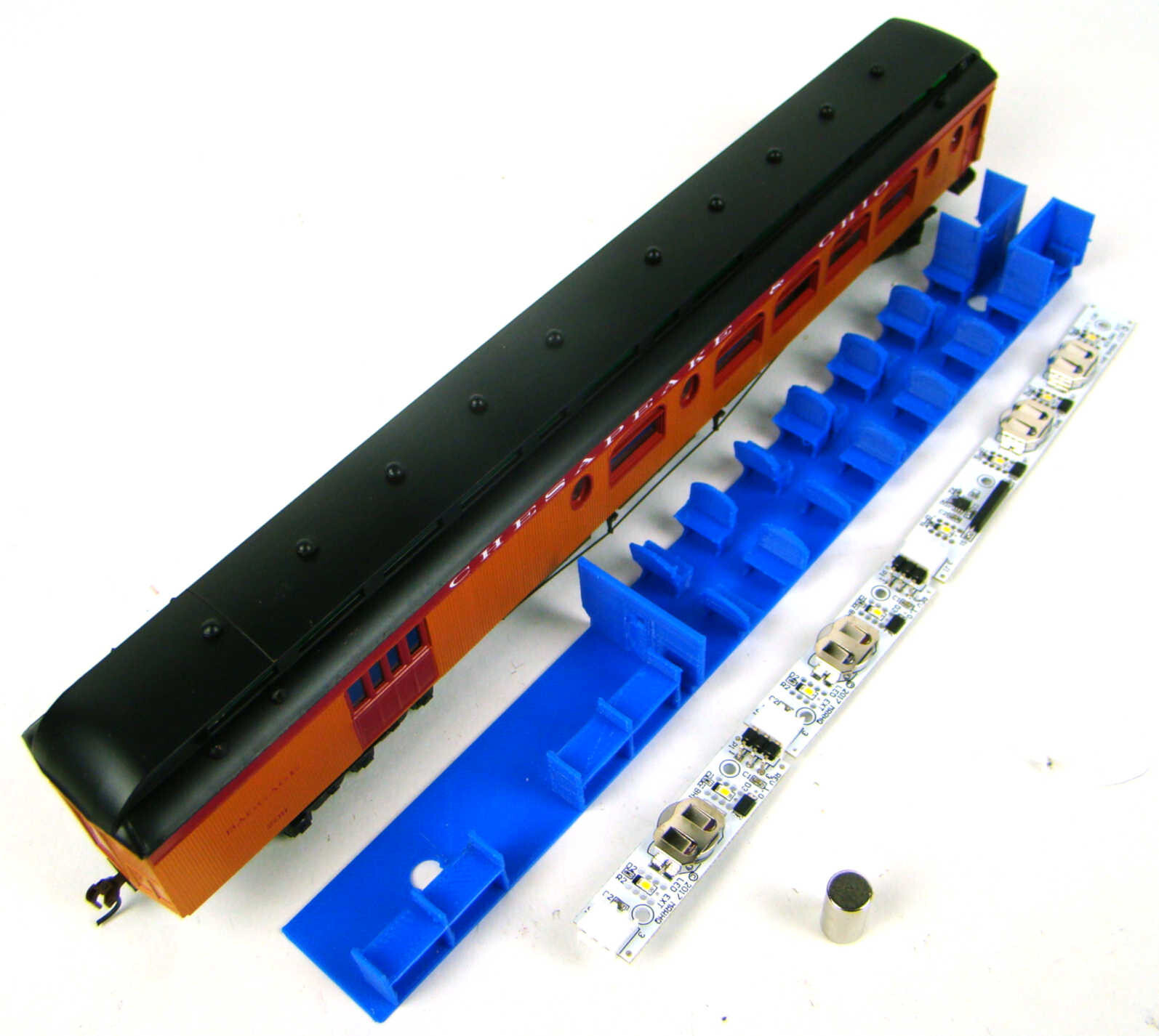 Custom Interior/Lighting Combo for 85' Palace Combine Coaches HO Scale ...