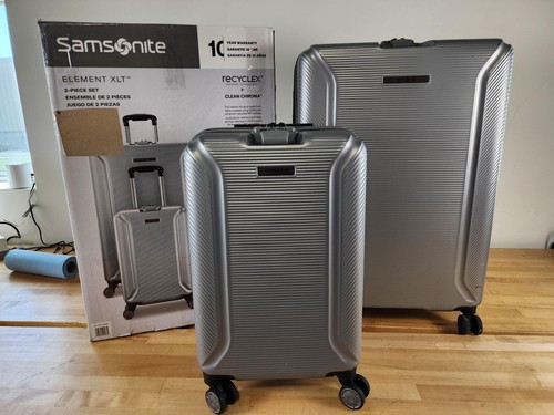2 PIECE Samsonite Element XLT Hardside Grey Luggage Set Carryon Checked ...