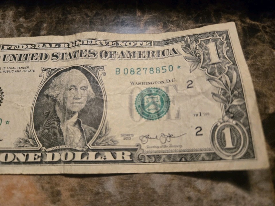 Series 2013 Duplicate B Star Error Note One Dollar Bill FW .. Find My ...