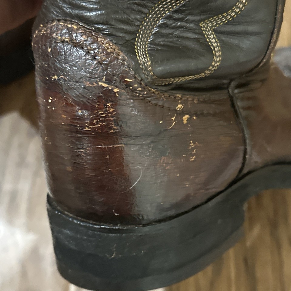 Larry Mahan Boots Mens 9D Brown Ostrich Cowboy Western FREE SHIPPING | eBay