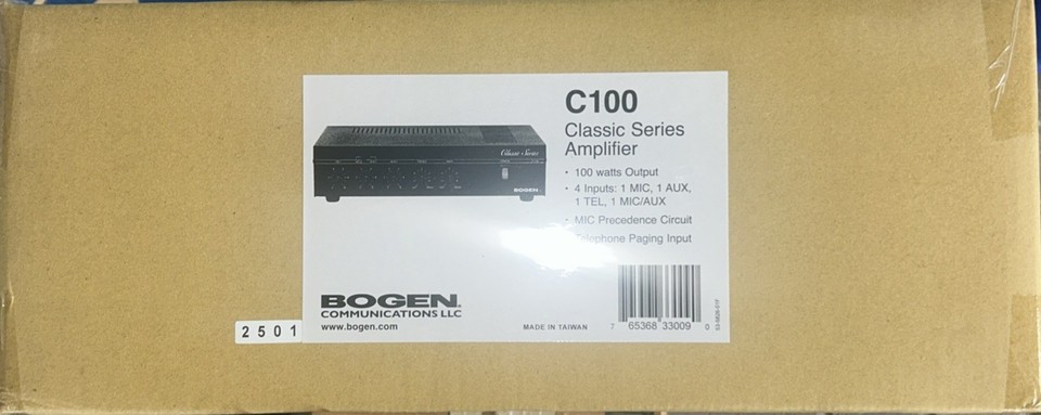 NEW Bogen Model C100 Classic Series 100W Public Address Amplifier C-100 | eBay