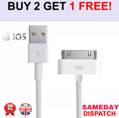 GENUINE QUALITY CHARGING CABLE CHARGER LEAD 4 iPHONE 4,4S,3GS,iPOD,iPAD ...