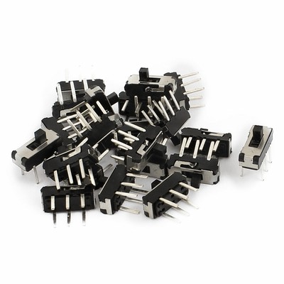 20Pcs 2 Position DPDT 2P2T 6 Pin PCB Panel Micro Vertical Slide Switch ...