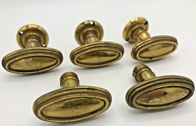 5 antique french door handles knobs lot early 1900's brass castle | eBay