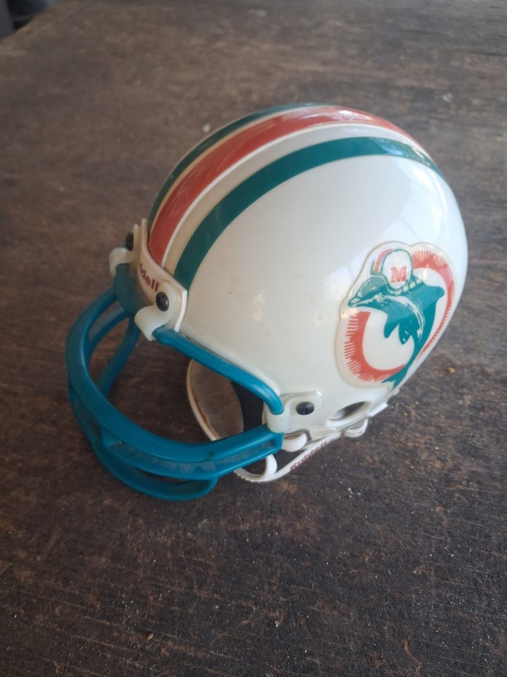 1995 Mini Riddle Miami Dolphins Helmet And A Dan Marino Plaque. | eBay