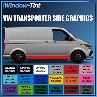 Fits VW T4 T5 T6 Transporter SWB | Side Stripes Graphics Decals Vinyl ...