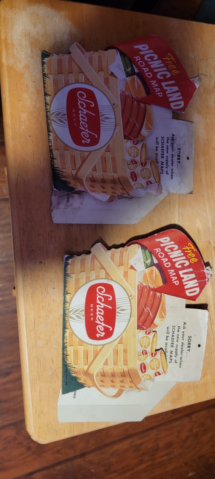 2 Schaefer beer cardboard signs vintage | eBay