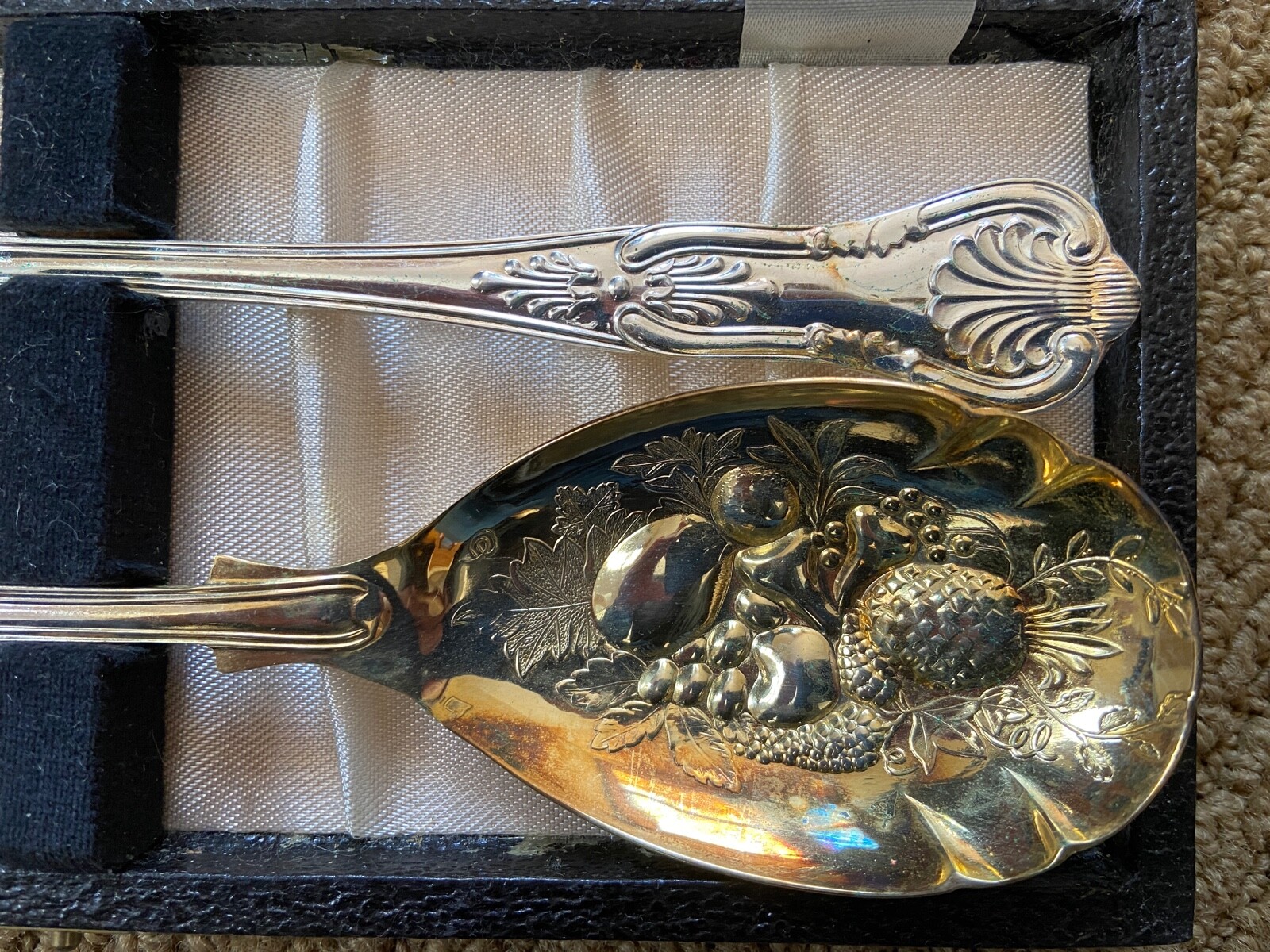 Vintage Raimond Sheffield England Silver-plate Set Two Serving Spoons ...