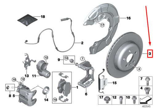 NEW BMW X7 G07 REAR BRAKE DISC 6871258 34216871258 ORIGINAL NO DUTY TO ...