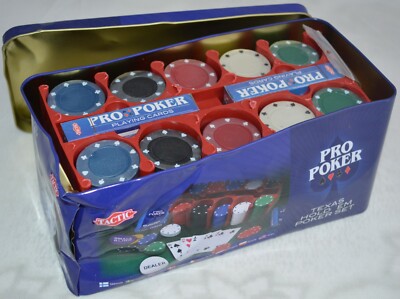 NEW Tactic Pro Poker Texas Hold 'Em Poker Set in Tin Case Box | eBay