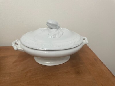 Tureens - White Ironstone Covered Tureen