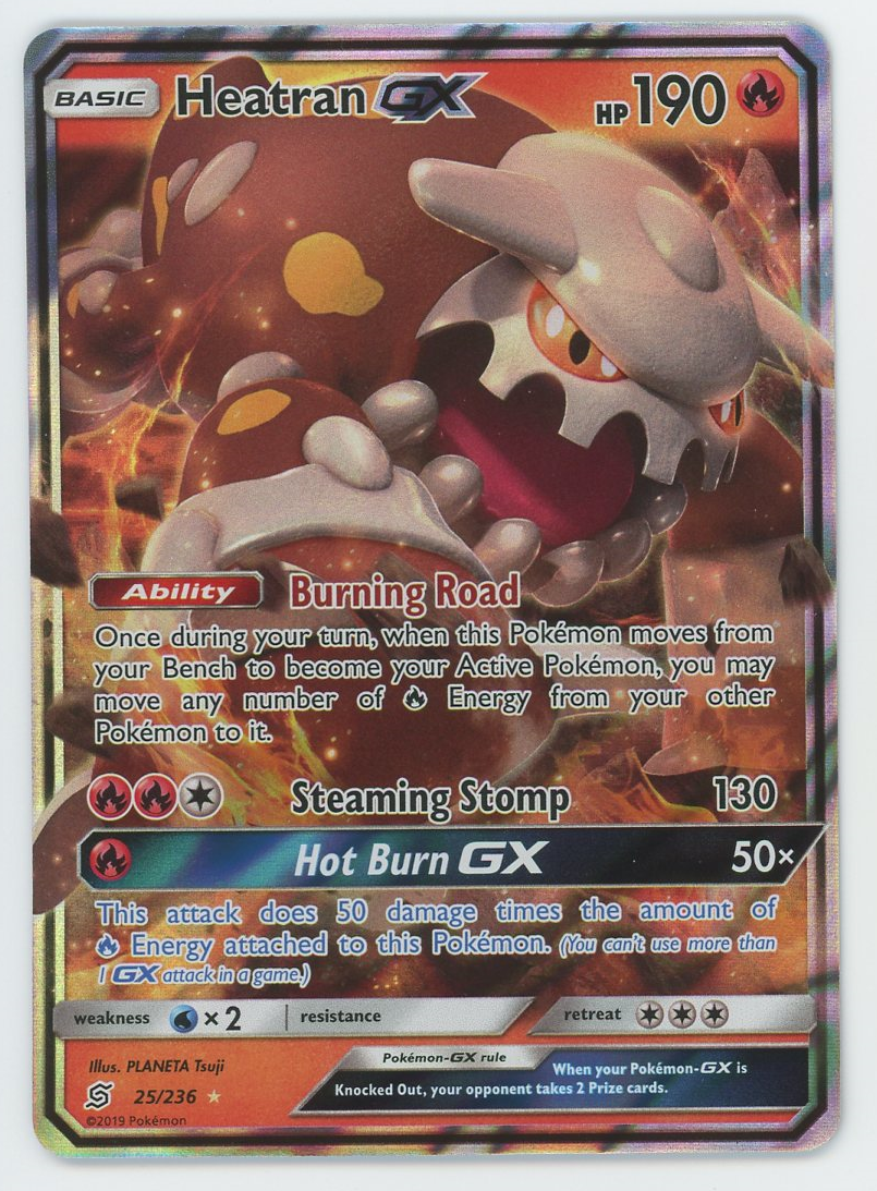 Heatran GX 25/236 Ultra Rare Full Art Near Mint Unified Minds Pokemon ...