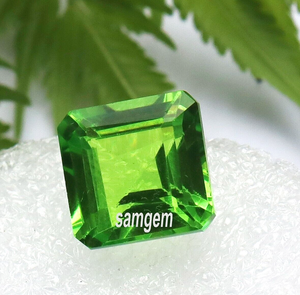 Natural Peridot Green Color Radiant Cut Certified 9Ct Loose Gemstone ...