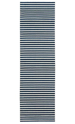 Momeni Navy Blue and White Striped Indoor/Outdoor Runner Rug 2’3”x7’6 ...