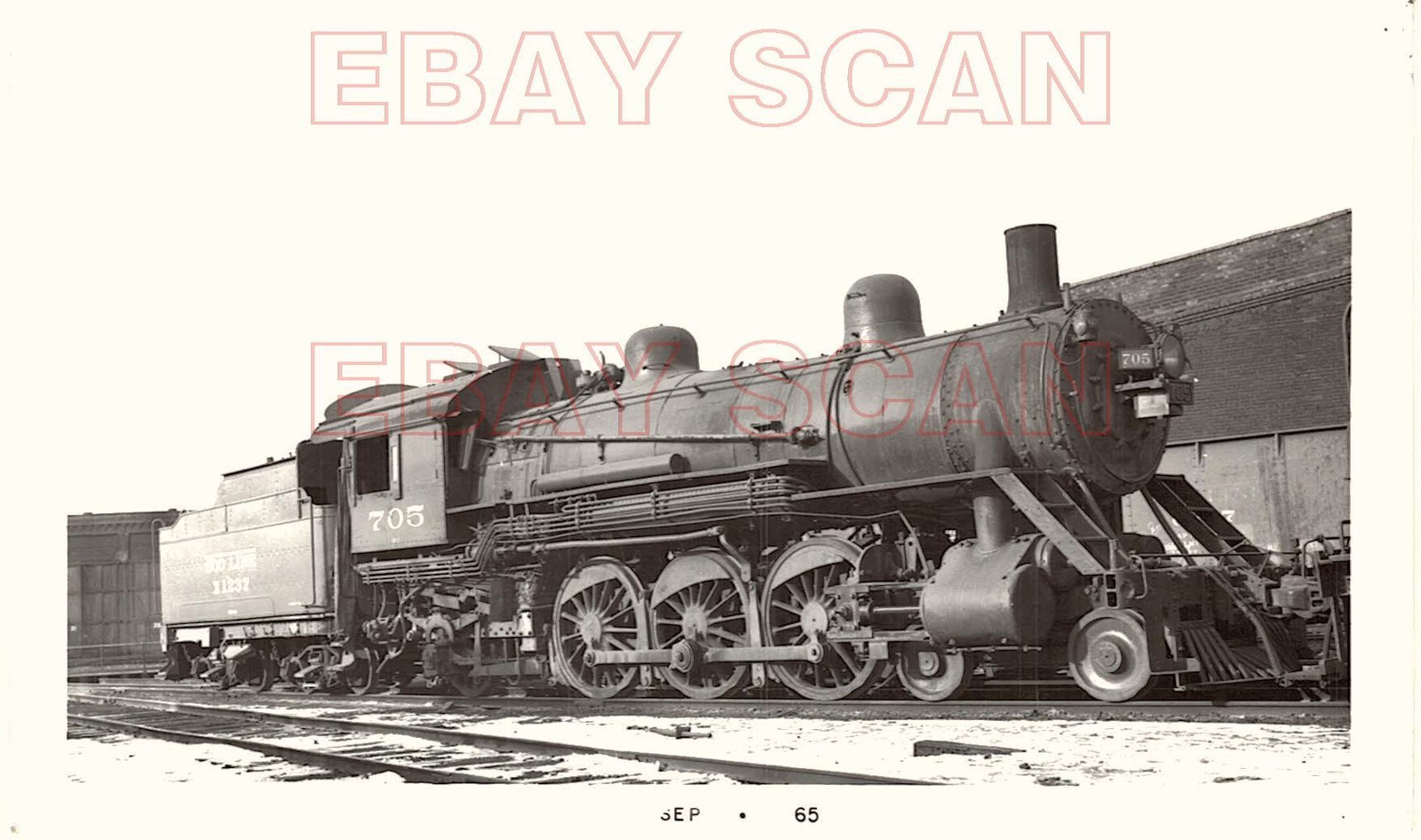 8H164 RP 1955/65 SOO LINE RAILROAD 4-6-2 ENGINE #705 TENDER X1237 ...