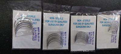 STAINLESS STEEL SUTURE NEEDLE HALF CIRCLE TRIANGULAR 6 PK WITH SUTURE ...