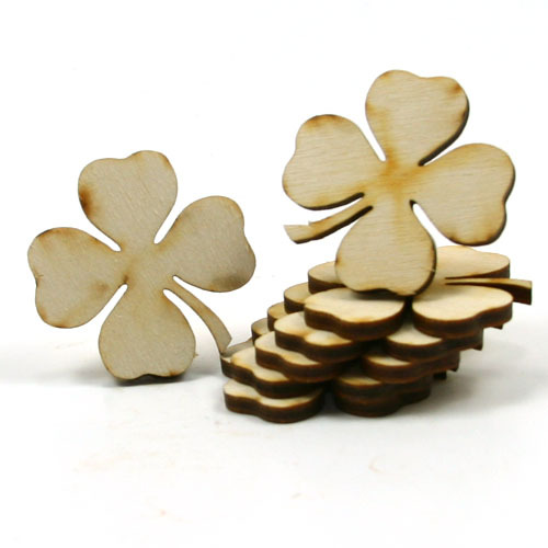 Shamrock - 1 x 1 x 1/8 inch and 1/8 inch thick unfinished wood (SHAM01 ...