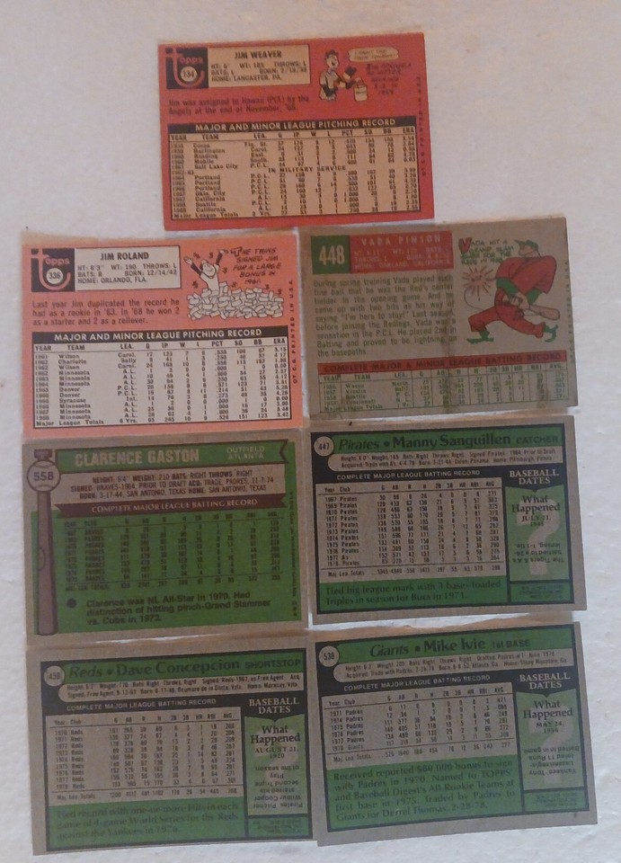 7 Vintage 50s 60s 70s MLB Trading Cards Baseball Lot | eBay