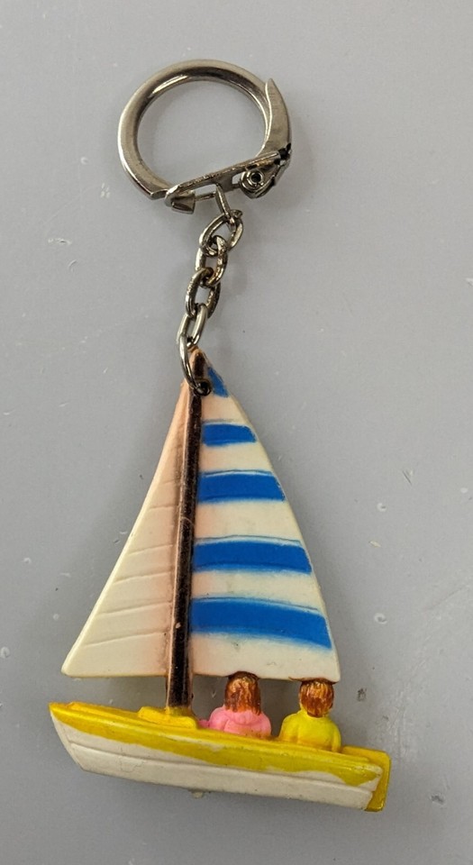 Vintage Keyring Plastic Sail Boat Yacht With Sailings Used | eBay UK