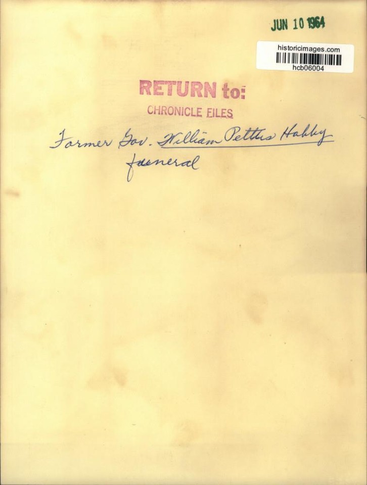 1964 Press Photo Former Governor William Pettus Hobby funeral ...