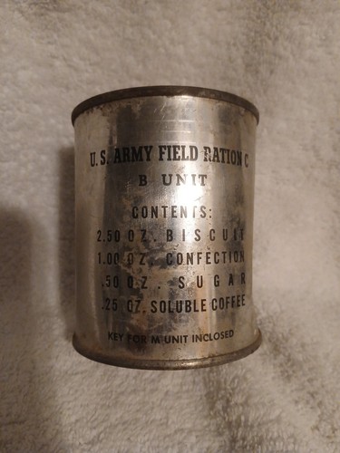Vintage 1941 WWII US Army Field Ration C Military MRE Unused Can W ...