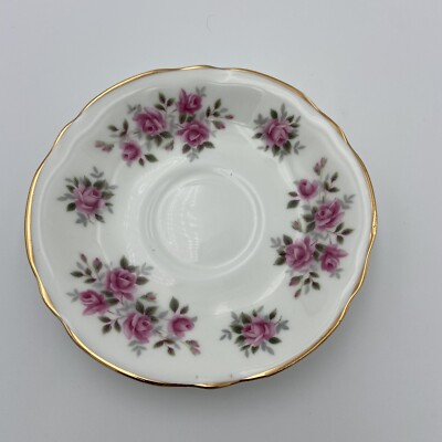 Arklow Fine Irish Bone China Pink Rose Gold Rim Saucer Made in Ireland ...