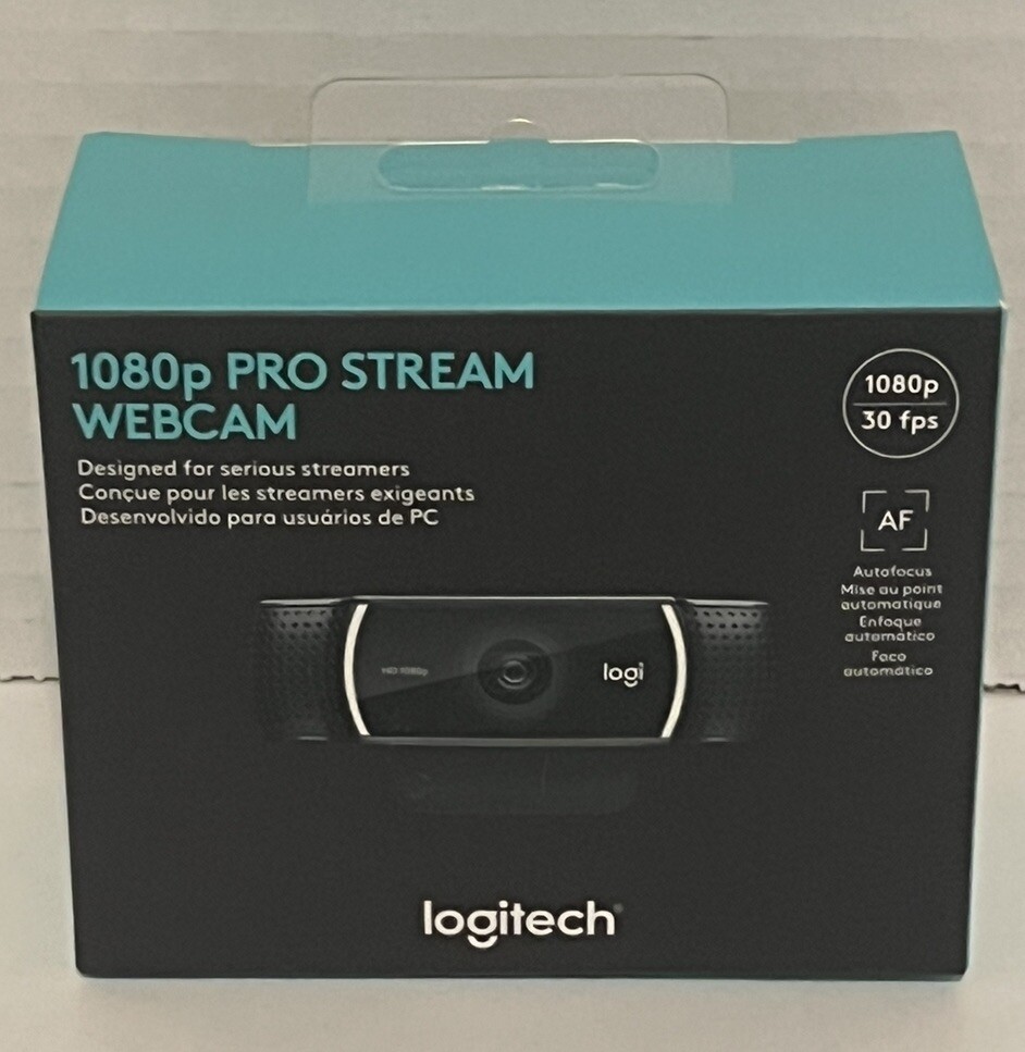 Logitech Pro Stream HD Webcam - Black C2920 1080p 30fps . Brand New ...