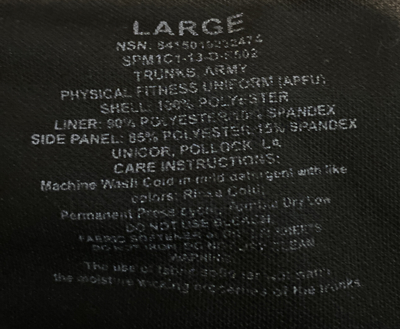 USGI APFU PT Army Physical Fitness Uniform Trunks Shorts Black Size ...