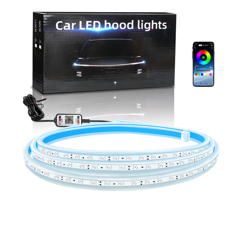 Car Engine Hood DRL RGB LED Daytime Running Light Strip Flexible ...