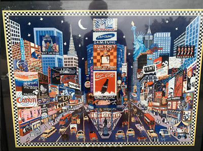 Roxy Signed Roxy Vintage 1997 New York Glitter Framed Poster Art - 34 x ...
