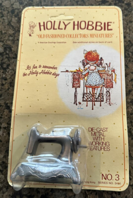 Vintage 70's Holly Hobbie Miniatures Metal Die-Cast SEWING MACHINE No ...