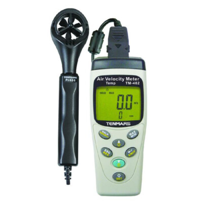 A TENMARS TM-402 Anemometer 0.4~25m/s Air Velocity Meter Airspeed ...
