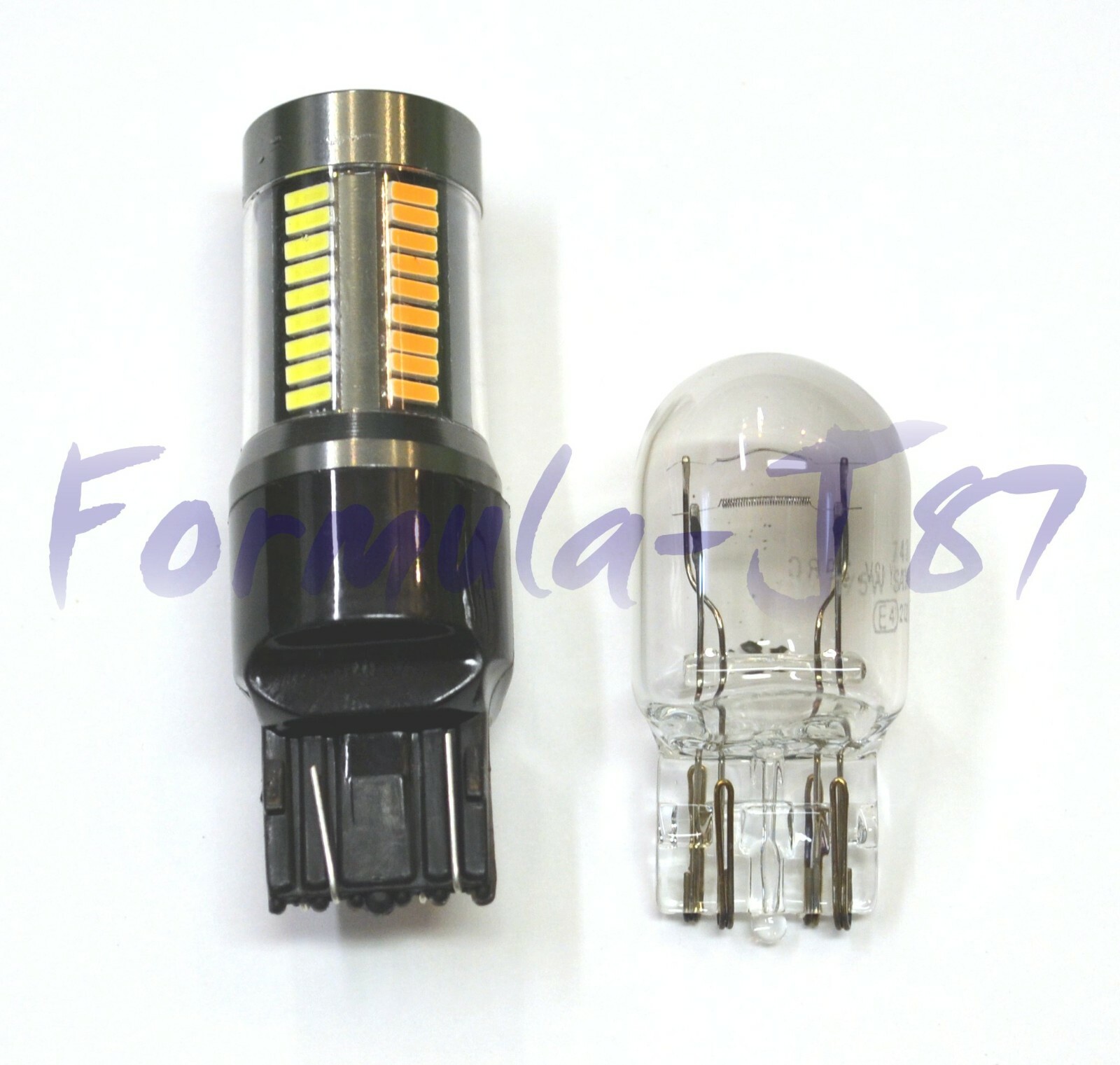 LED Switchback Light 4014 White Amber 7443 Two Bulbs Front Turn Signal ...