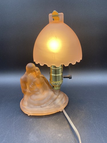 Houze Art Deco Pink Depression Glass Lamp With Shade | eBay