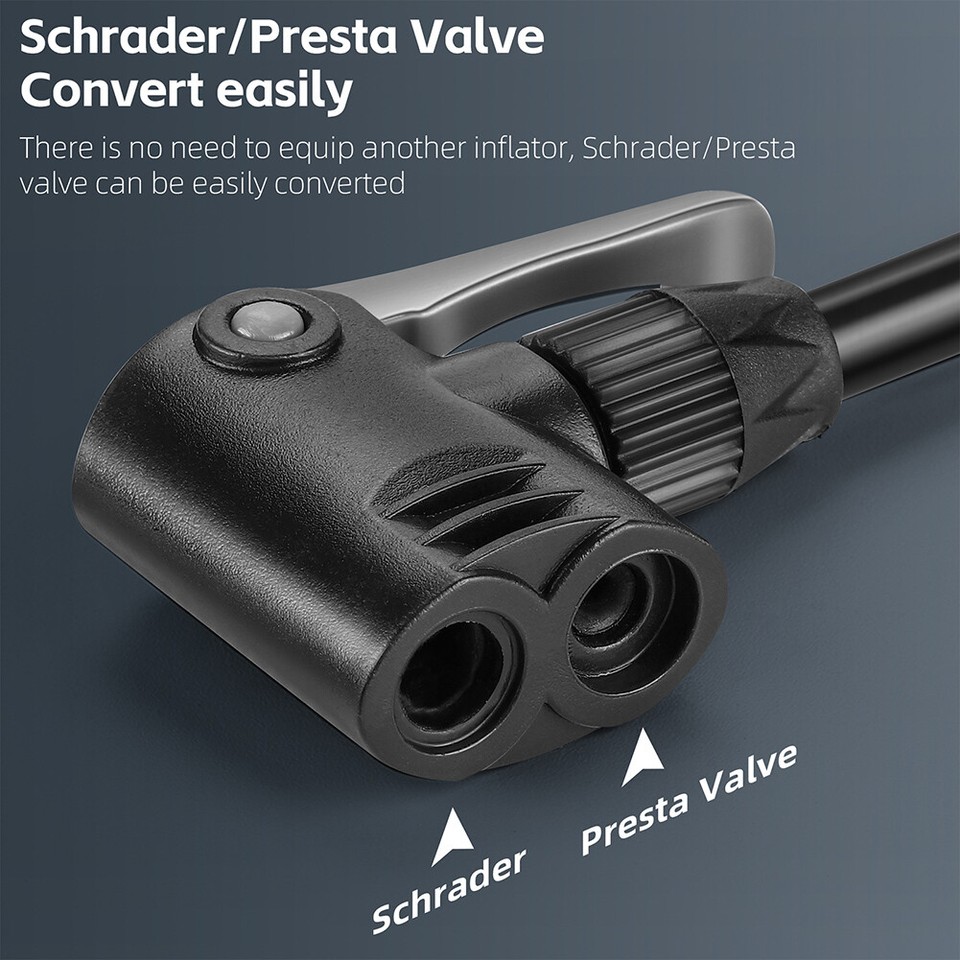 160PSI Motorcycle Pump Tire Inflator Bicycle Pump High Pressure for ...