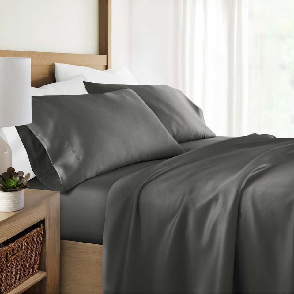 Premium 4PC Soft and Breathable Bamboo Sheet Set by Kaycie Gray Hotel ...