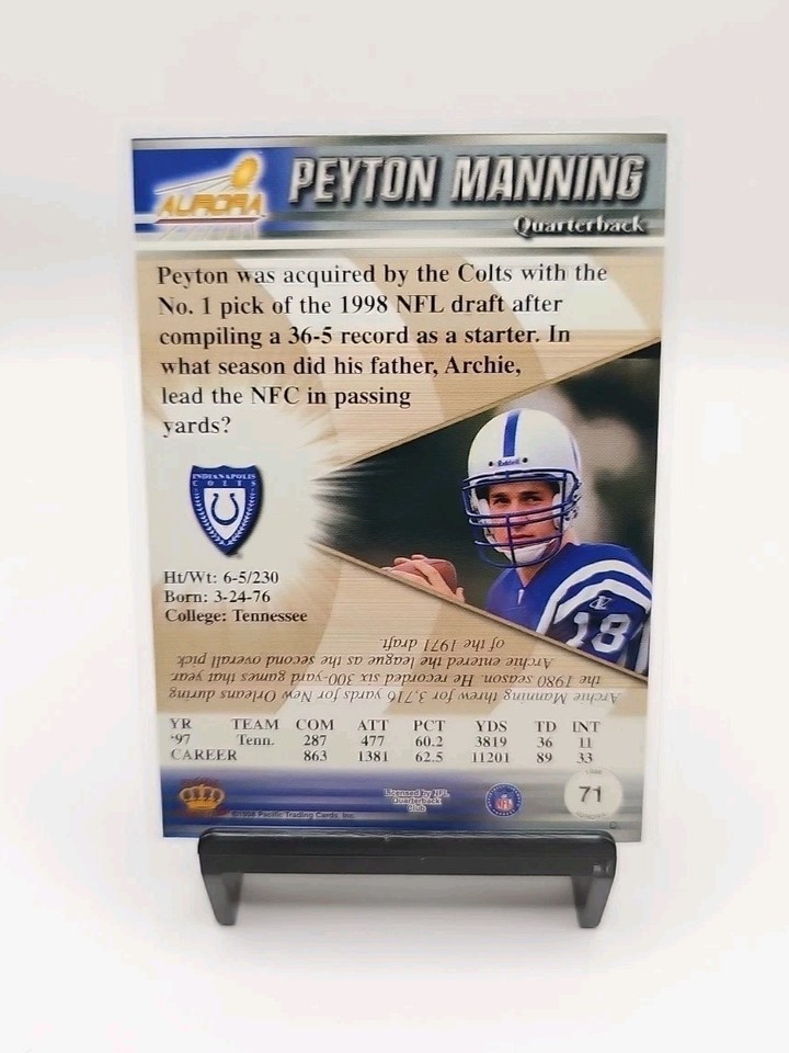 1998 Pacific Aurora - Peyton Manning #71 (RC) | eBay