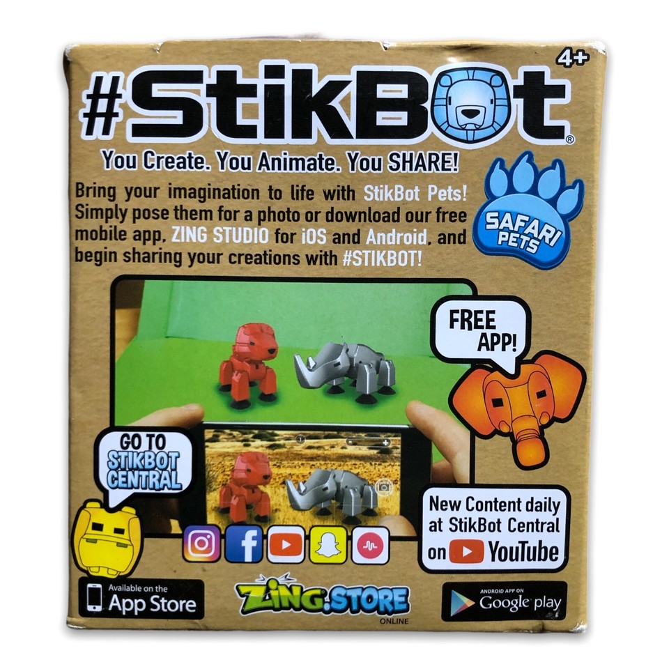StikBot Safari Pets Posable Red StikElephant Stop-Motion Toy | eBay