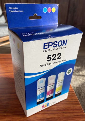 Epson T522 (T522520-S) Cyan/Magenta/Yellow Ink Cartridge Exp 6 2025 | eBay