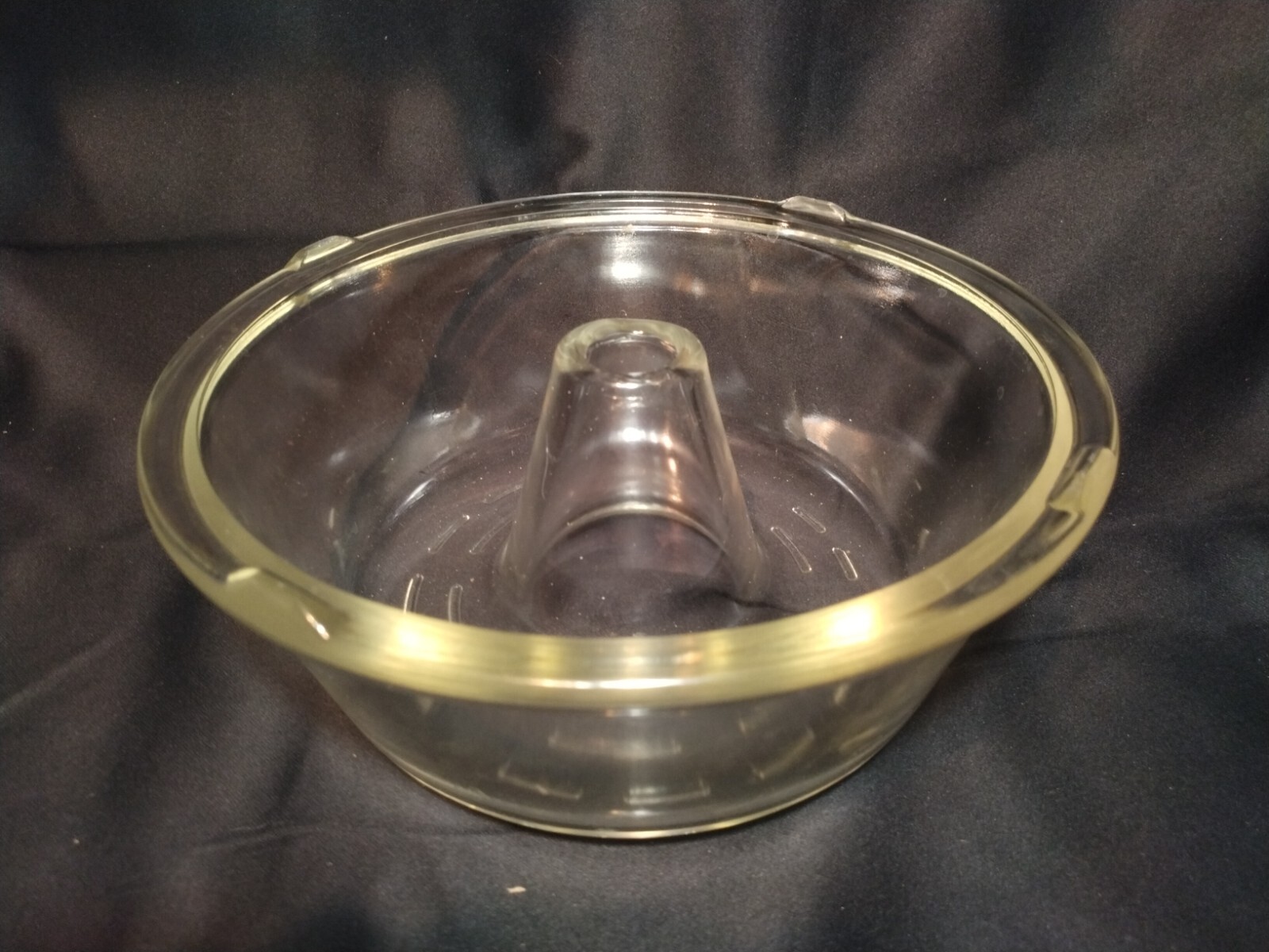 VINTAGE GLASSBAKE 352 CLEAR GLASS BUNT CAKE BAKING DISH/JELLO MOLD ...