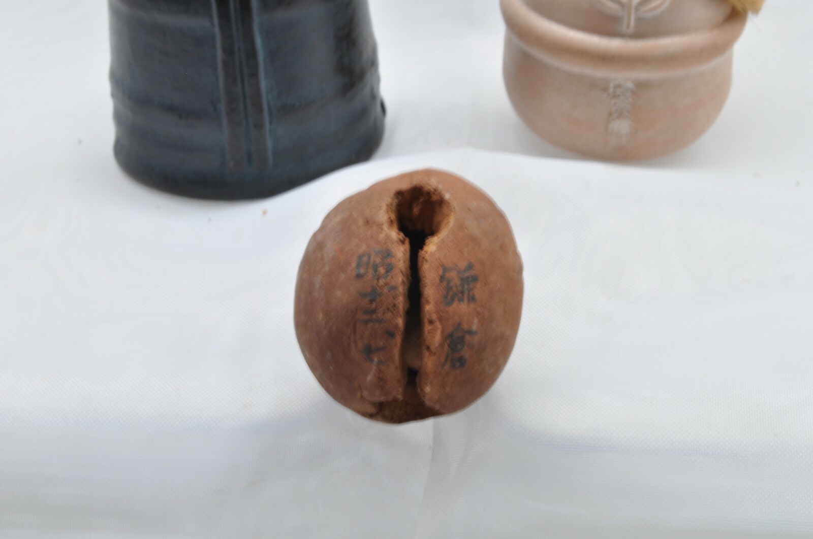 Japanese Clay Bell Ceramic Dorei Vintage temple Bell Wakamiya Mokugyo ...