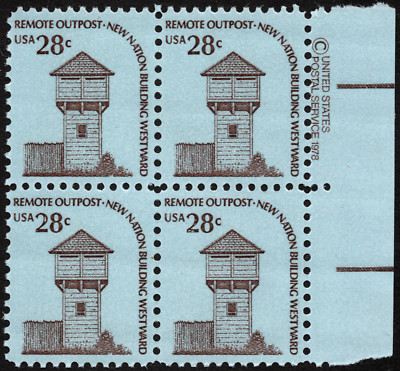 US Stamp Scott #1604 Copyright Block NH 28 Cents Remote Outpost ...