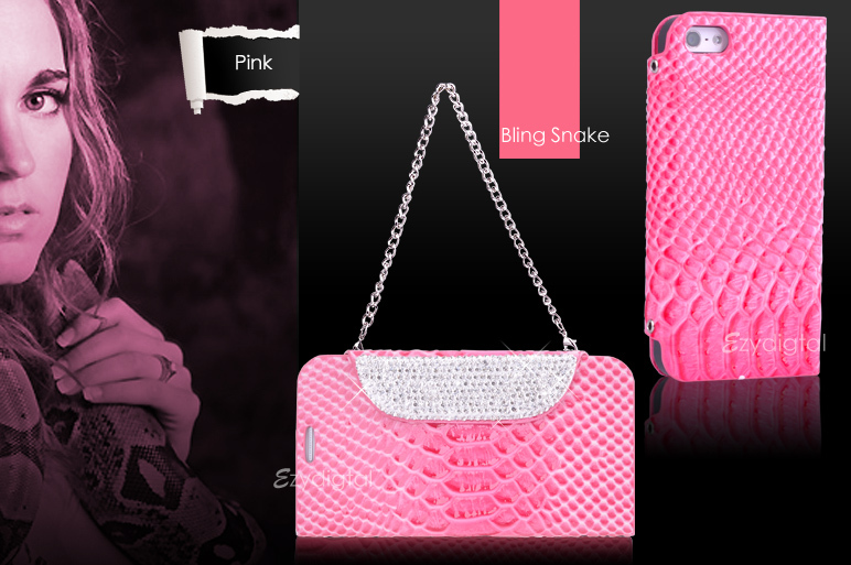 Premium Bling Snake Stand Wallet case cover for New Apple iPhone 6 6S 7 ...