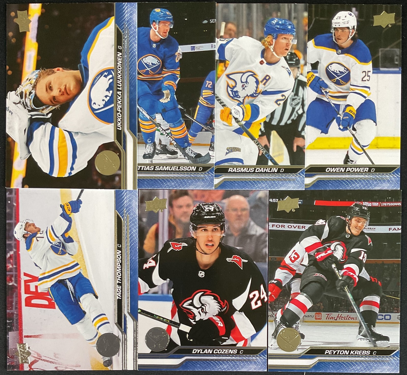 Buffalo Sabres 2023-24 Upper Deck Series 1 & 2 (13) Card Base Team Set ...