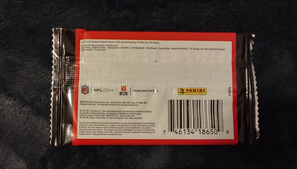 2025 Panini Absolute Football Gravity Packs Kaboom! Inserts Factory ...