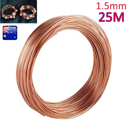 1.5mm = 14G Round Copper Wire Solid Bare Uncoated Cable Jewellery Craft ...
