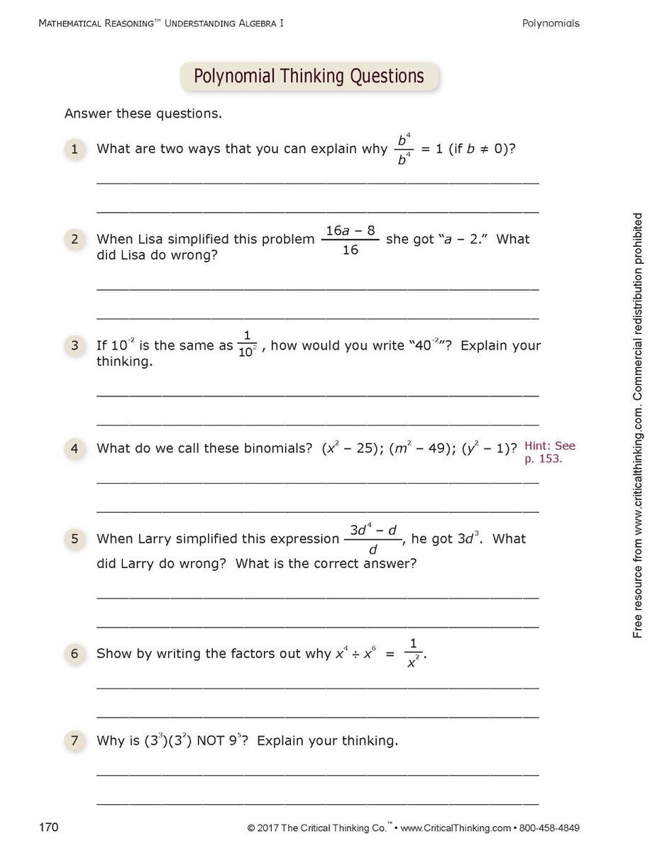 Algebra 1 Workbook 9th Grade