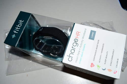 Fitbit Charge HR Black Size Large Wireless Heart Rate & Activity ...