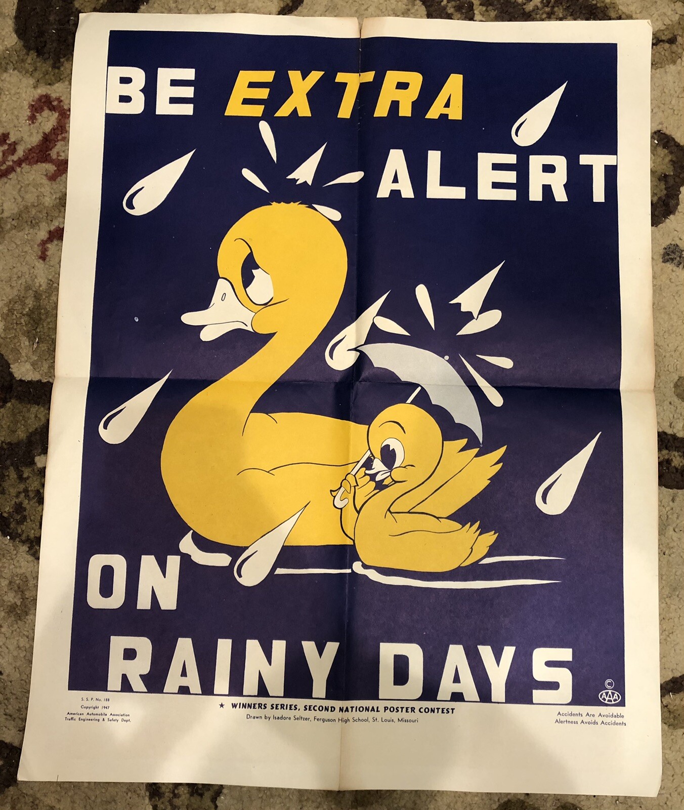 Vintage 1947 AAA American Automobile Association Insurance Poster | eBay