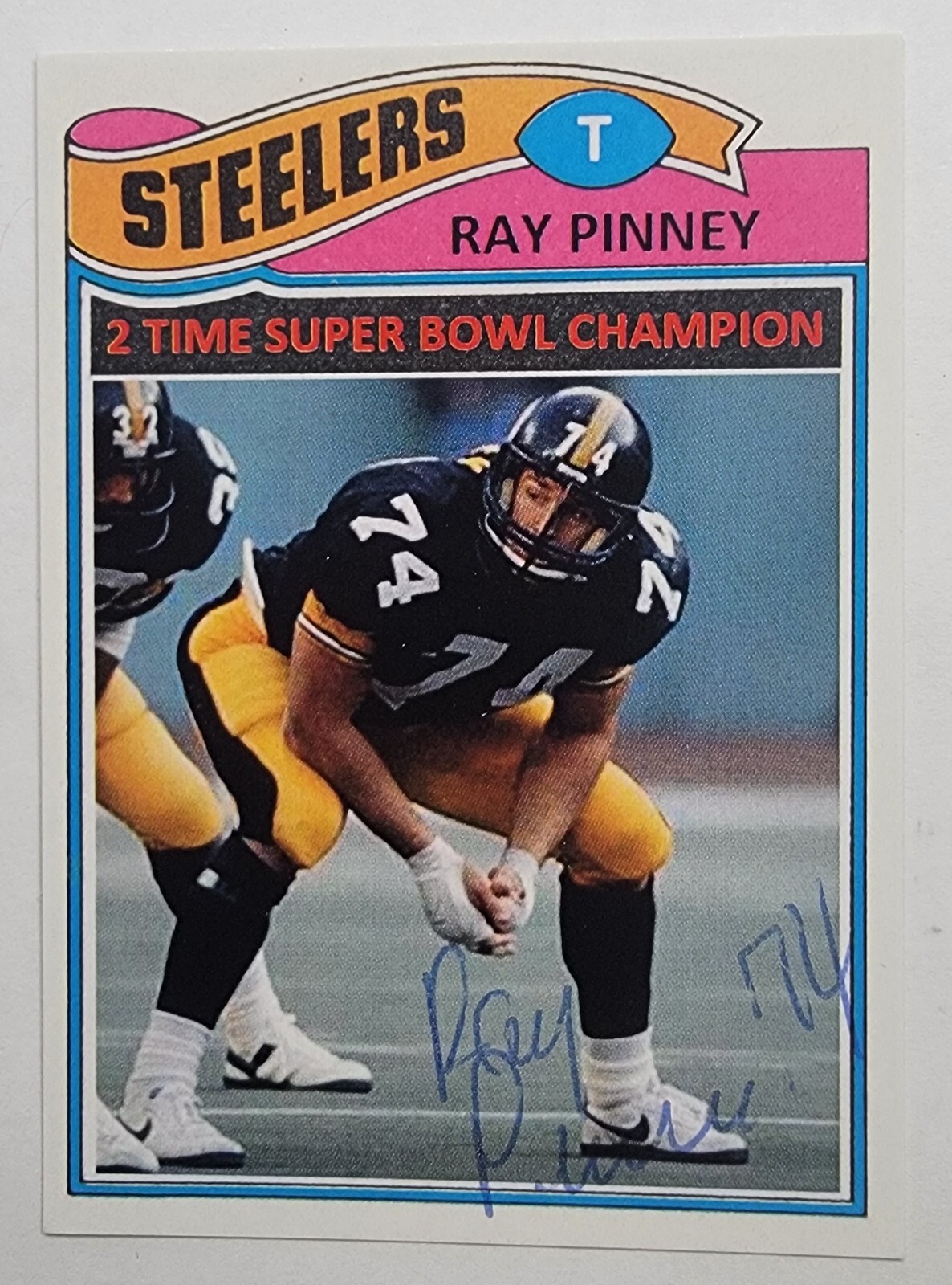 Ray Pinney Signed 1977 Custom Card Pittsburgh Steelers Michigan ...
